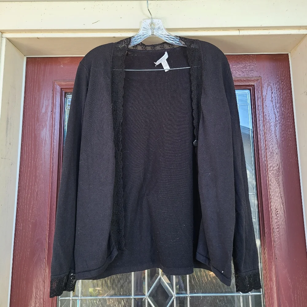 Charter Club | Sweaters | Charter Club Black Silk Cashmere Cardigan ...